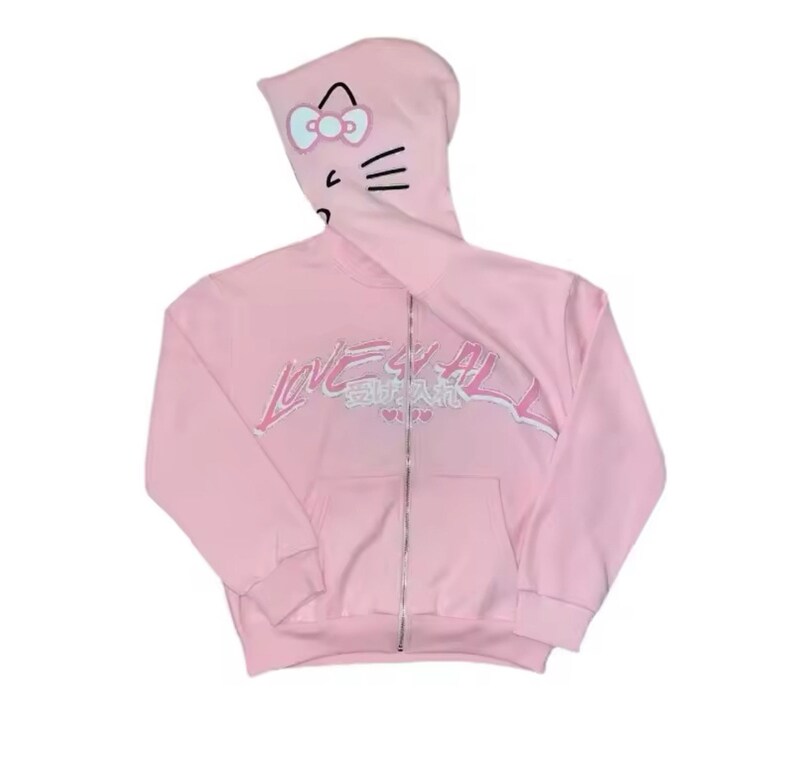 Cute Kawaii Y2K Kitty Inspired Hoodie, Oversized - Etsy