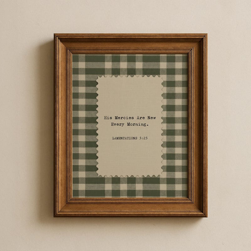 Gingham Scripture Poster - Etsy