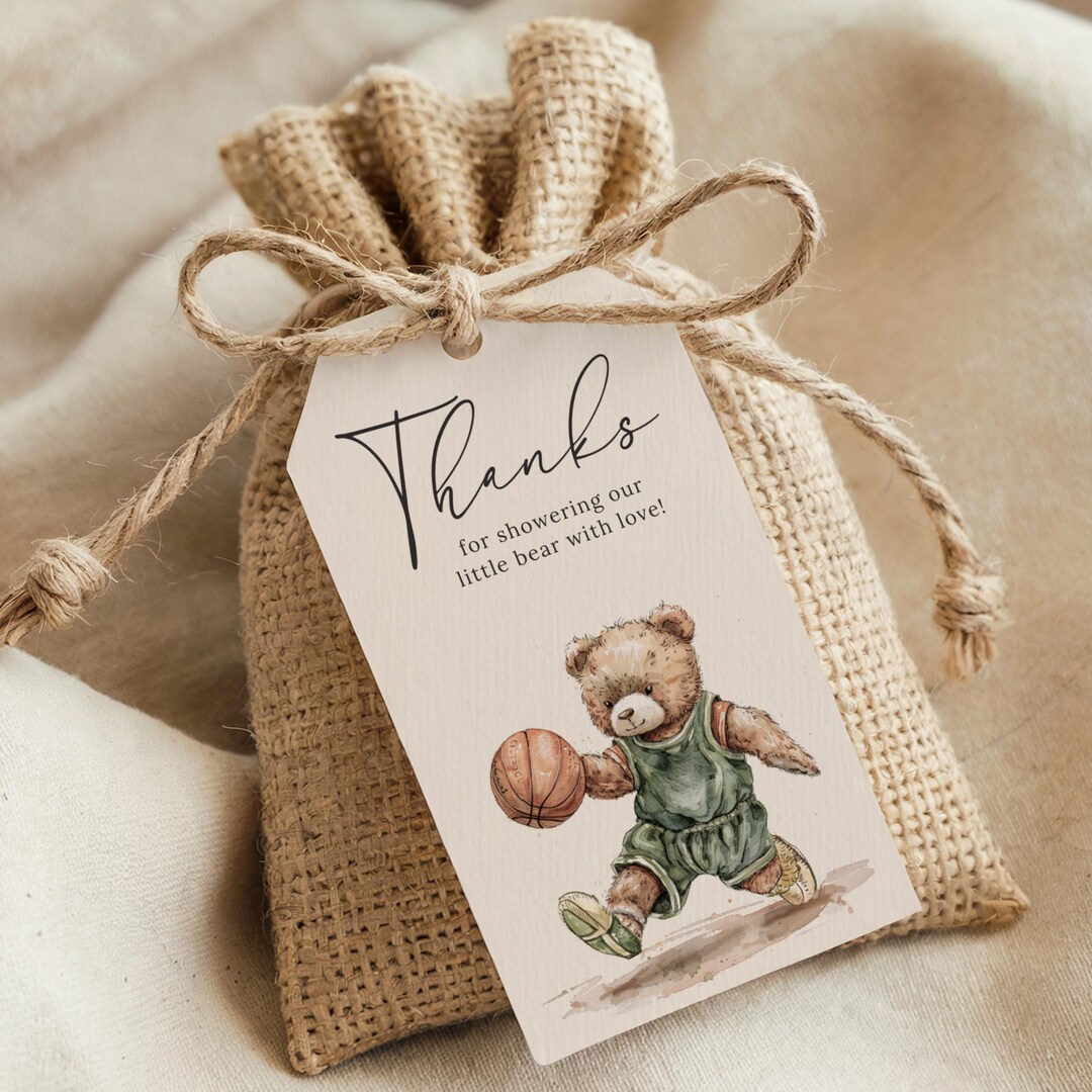 Baby Bear Gift Tag, Teddy Bear Baby Shower Favor Tags, Boys Bear Baby ...