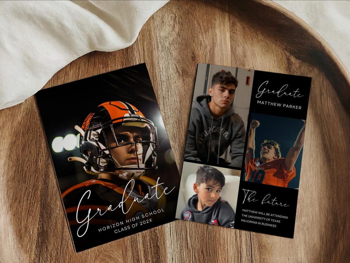 Graduation Announcement Template With Photos, Senior Grad Announcement ...