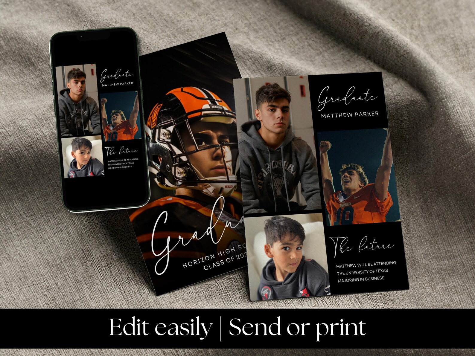 Graduation Announcement Template With Photos, Senior Grad Announcement ...