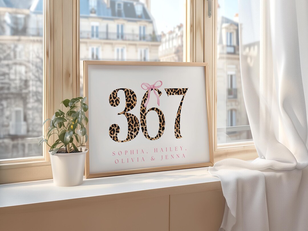 Leopard Cheetah Print Dorm Room Sign: Custom College Decor (digital ...