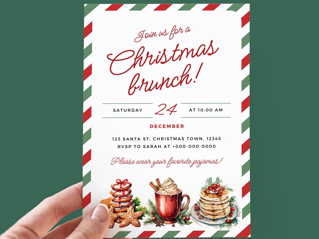 Christmas Brunch Invitation, Christmas Breakfast Invite,pancake Holiday ...