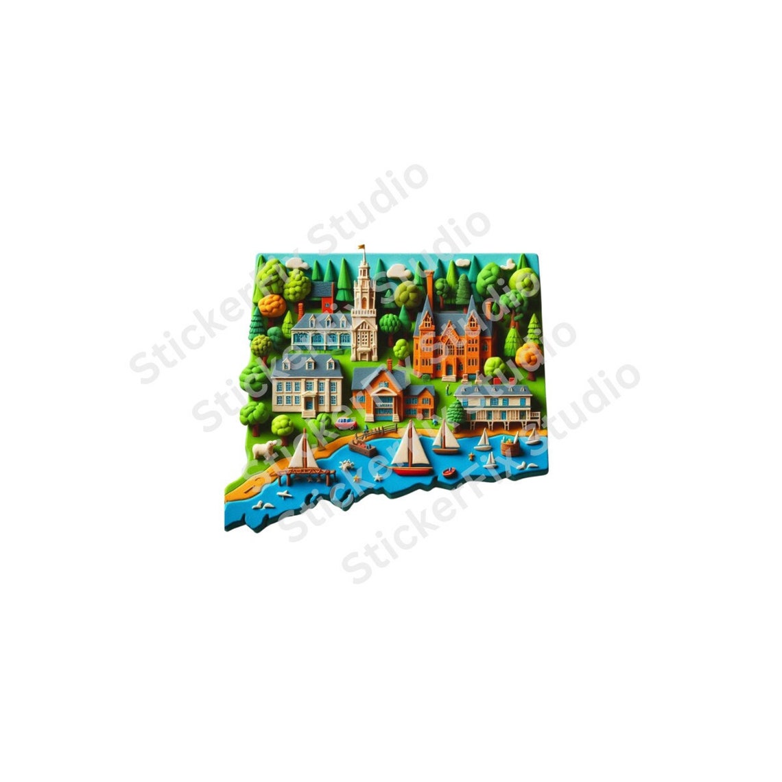 Connecticut Sticker - Decal - PNG - Download - Etsy