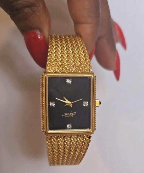 Vintage Xavier Gold Tone Watch New Battery - Gem