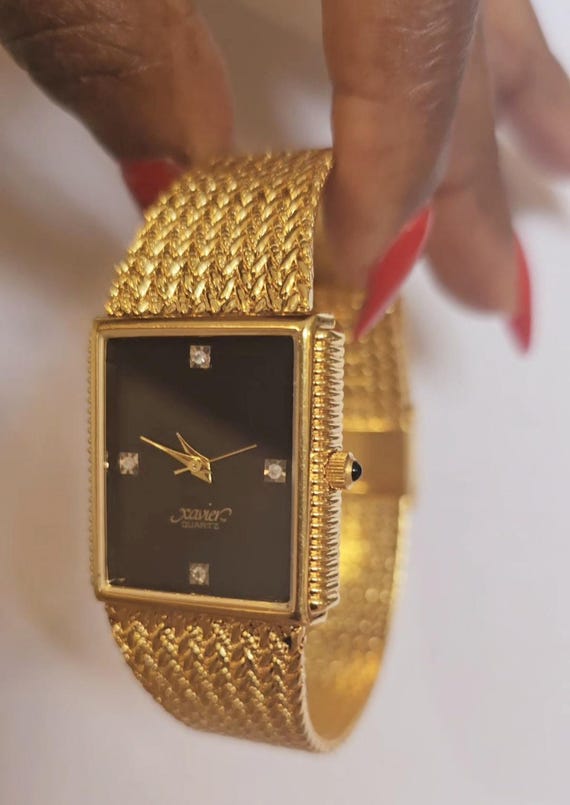 Vintage Xavier Gold Tone Watch New Battery - Gem