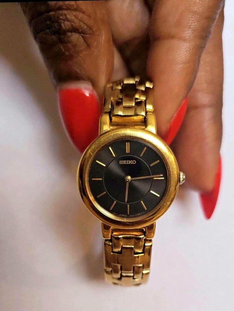 Vintage Seiko Gold Tone Watch - Etsy