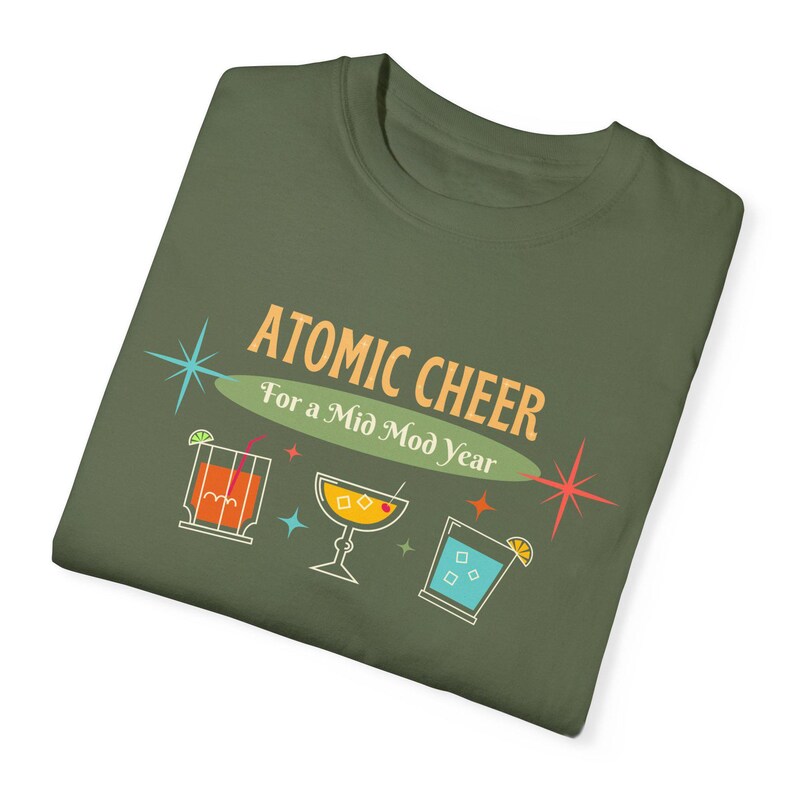 Atomic Cheer Mid Century T-shirt, Starburst Christmas New Years Apparel ...