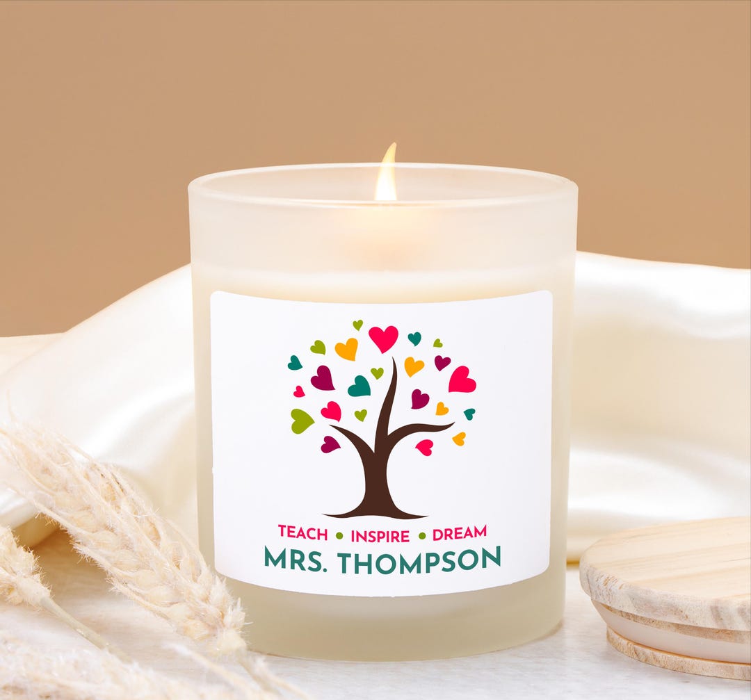 Personalized Teacher Appreciation Candle: Wooden Wick, Coconut Soy Wax ...