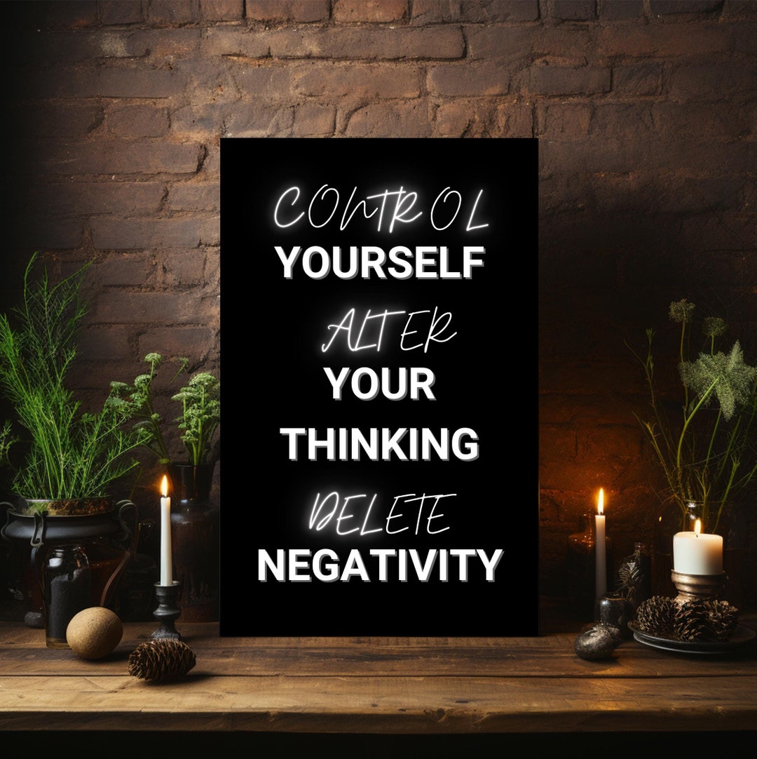 Control Alt Del, Matte Canvas, Black and White, Motivational Quote ...