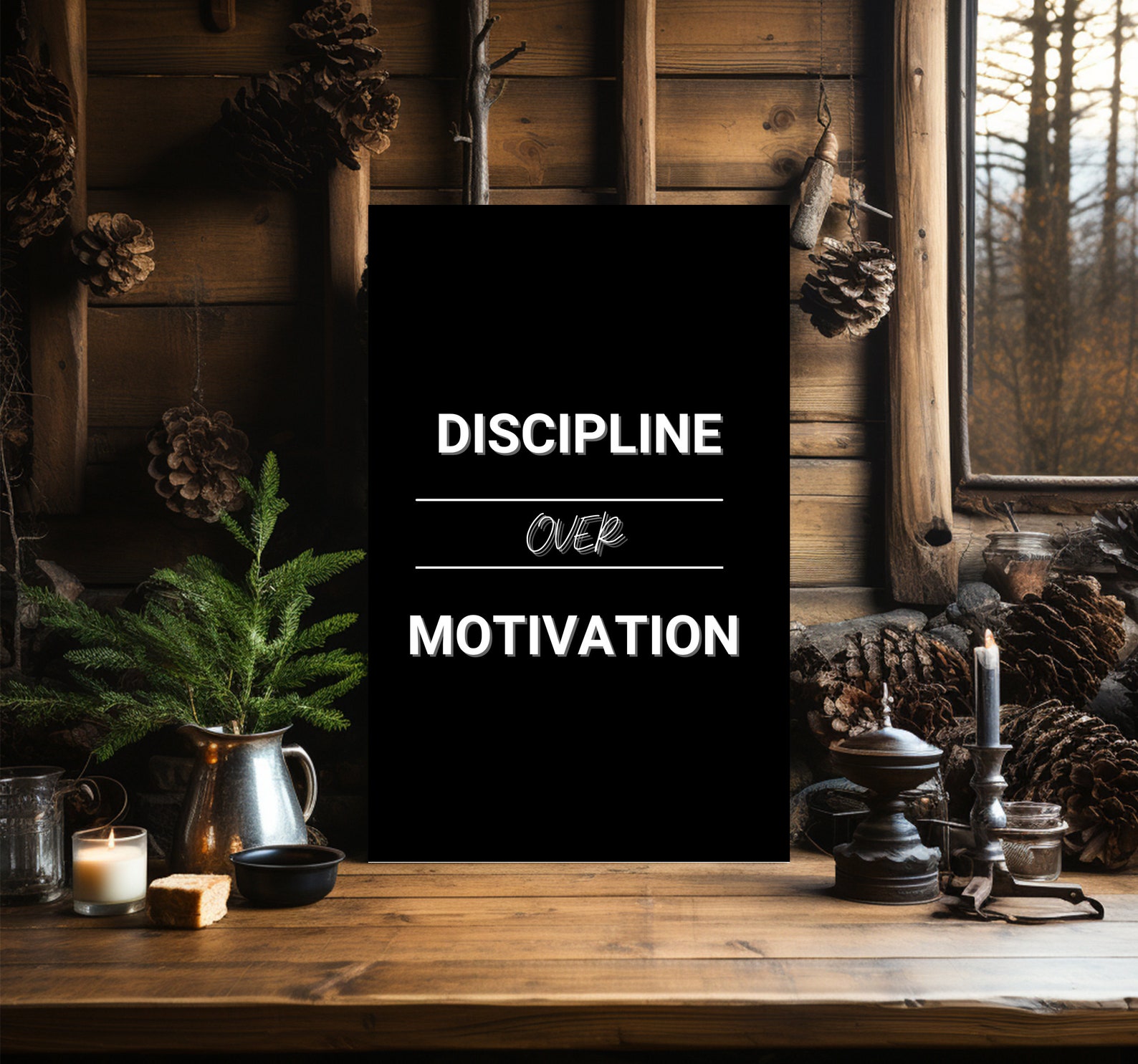 Discipline Over Motivation, Matte Canvas, Black and White, Motivational ...