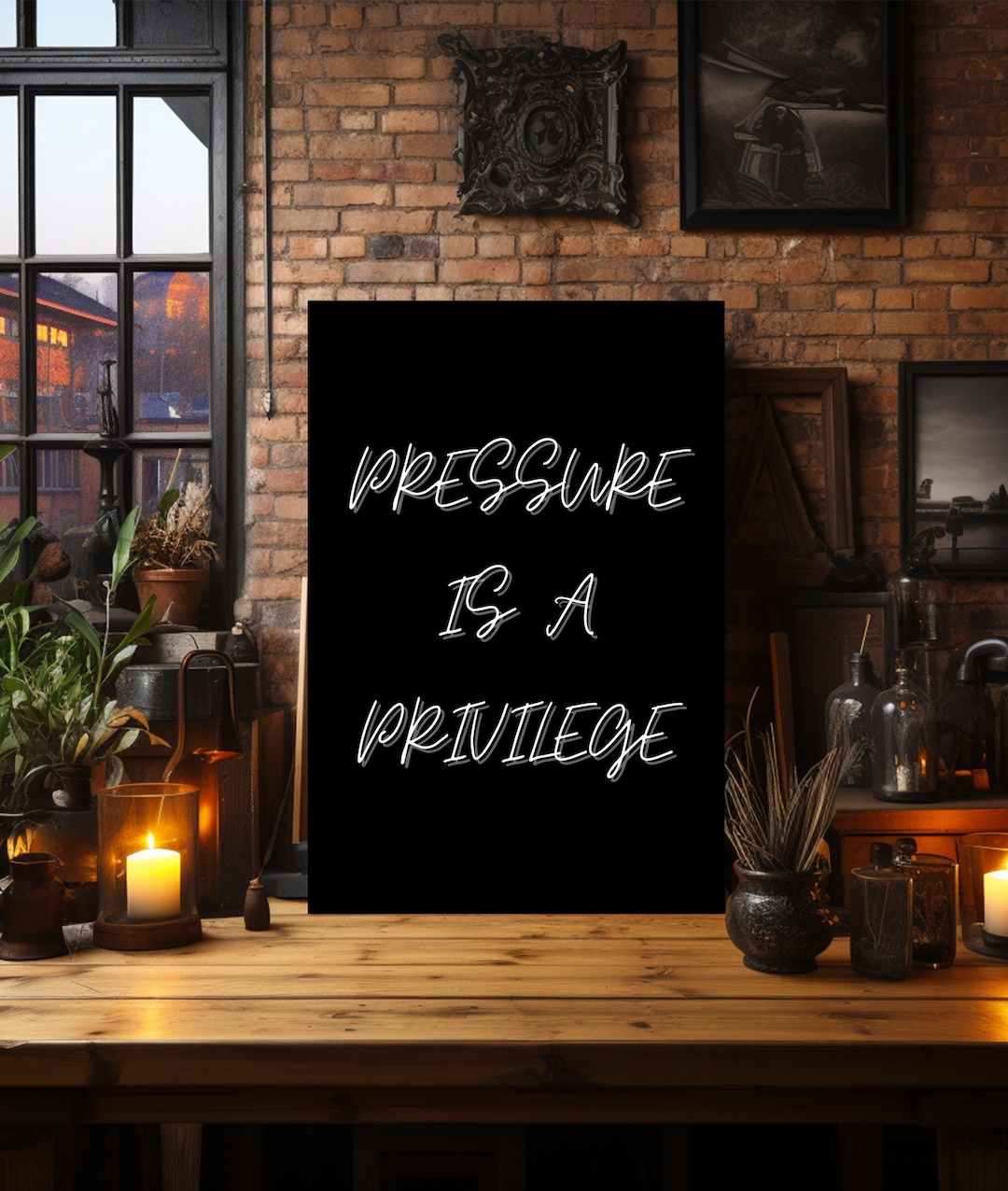 Pressure is a Privilege, Matte Canvas, Black and White, Motivational ...