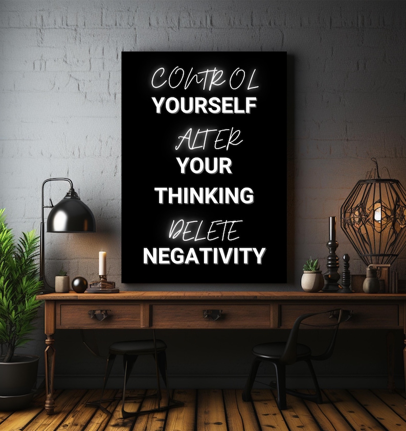 Control Alt Del, Matte Canvas, Black and White, Motivational Quote ...