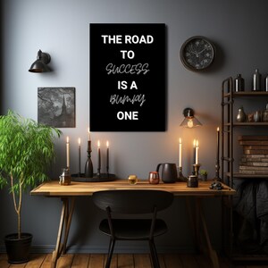 Road to Success is Bumpy, Matte Canvas, Black and White, Motivational ...