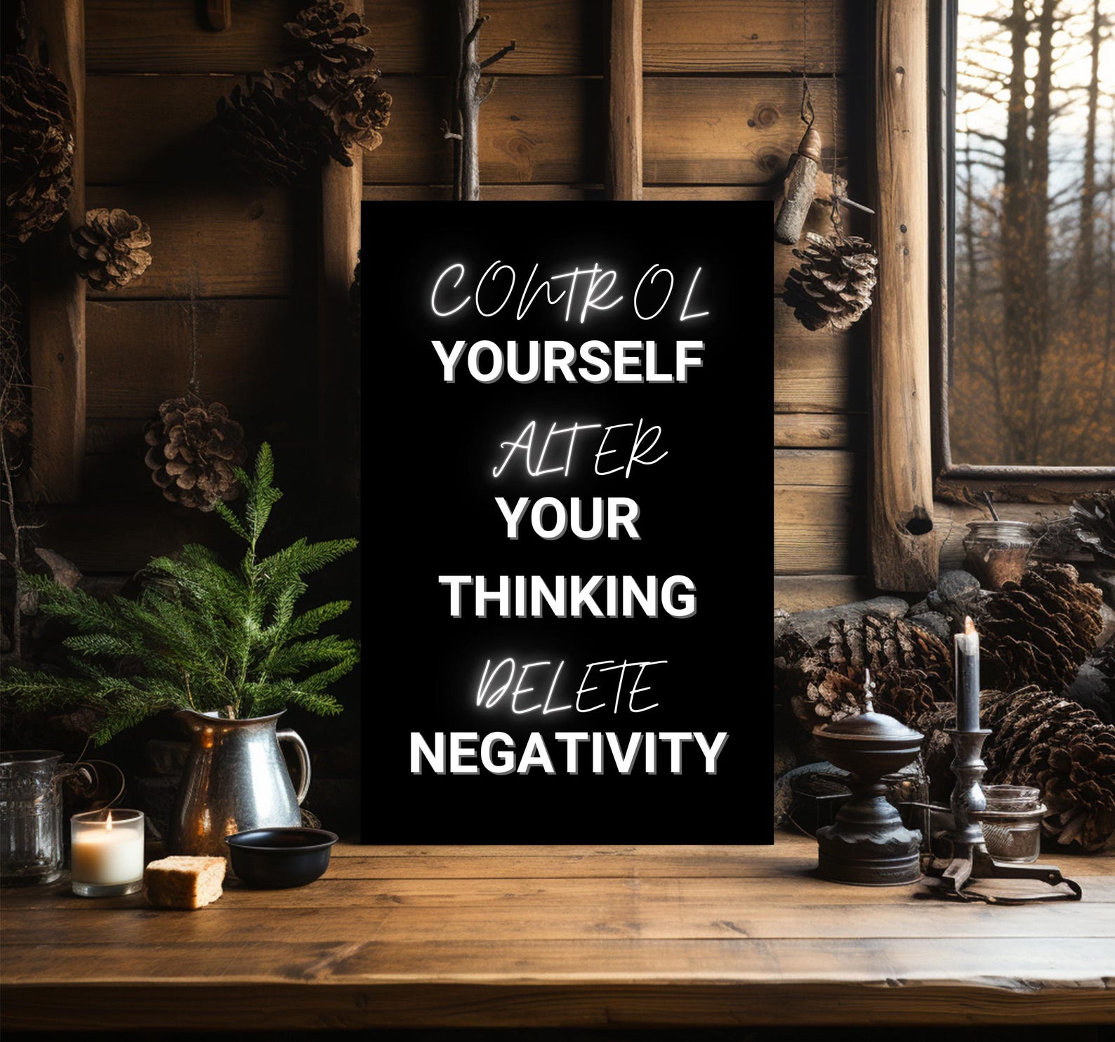 Control Alt Del, Matte Canvas, Black and White, Motivational Quote ...