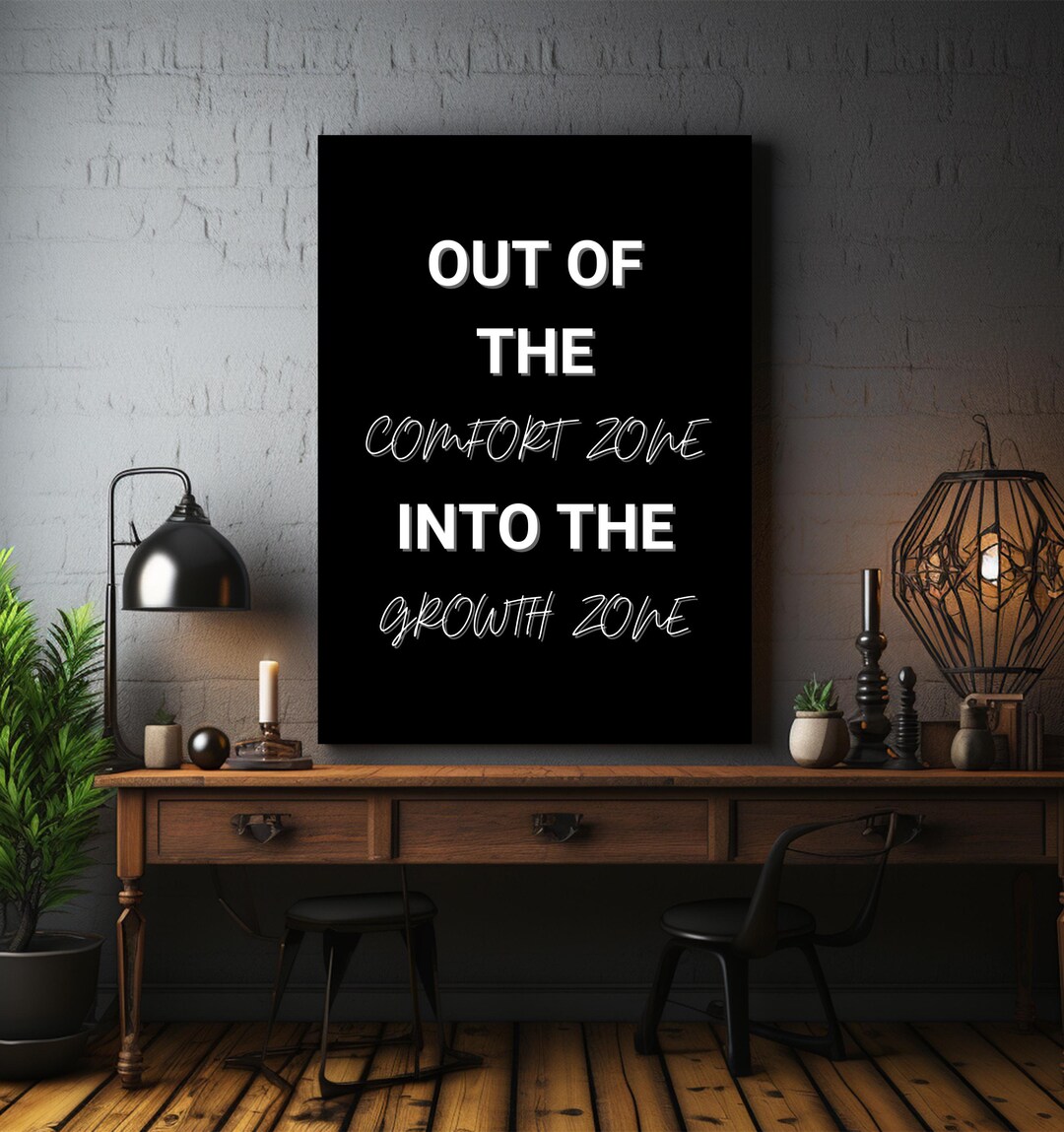 Comfort Zone, Growth Zone, Matte Canvas, Black and White, Motivational ...