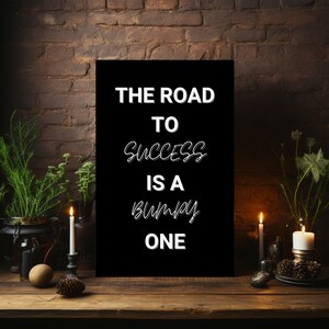 Road to Success is Bumpy, Matte Canvas, Black and White, Motivational ...