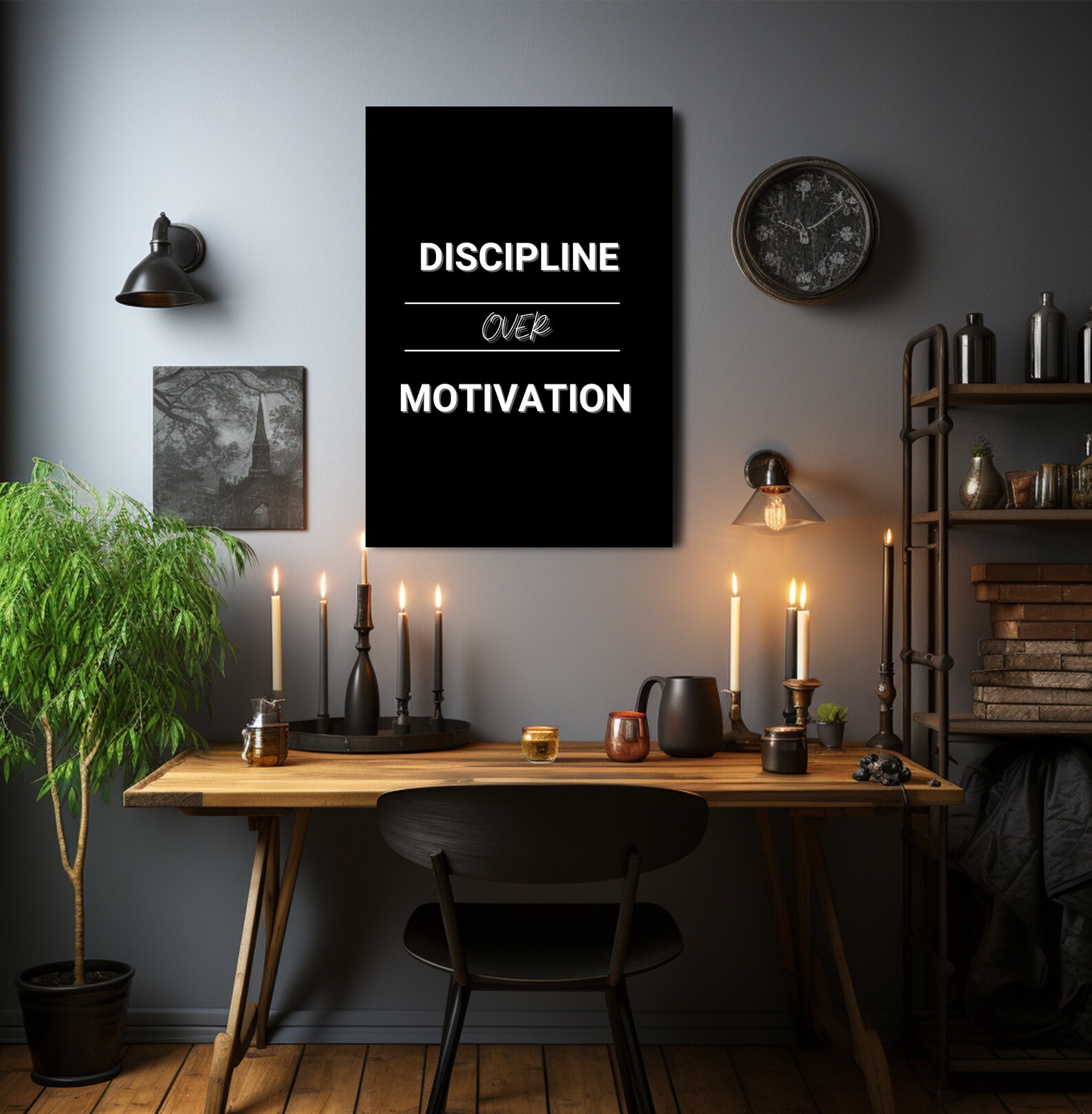 Discipline Over Motivation, Matte Canvas, Black and White, Motivational ...