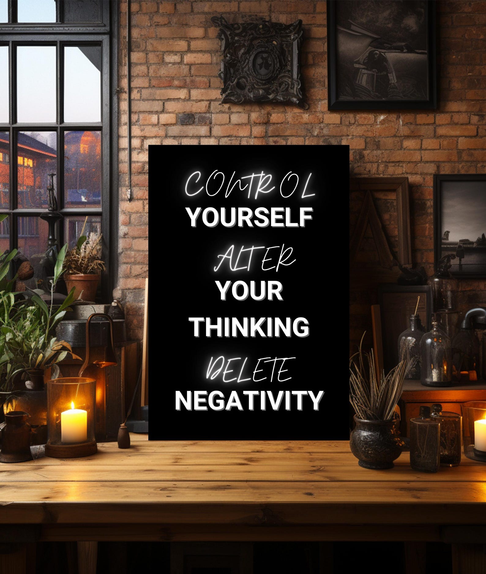 Control Alt Del, Matte Canvas, Black and White, Motivational Quote ...