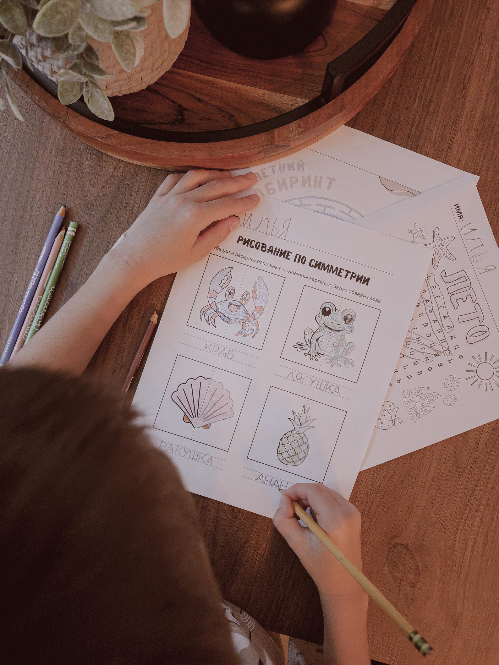 Russian Worksheets With Coloring, Bilingual Printable Summer Activities ...