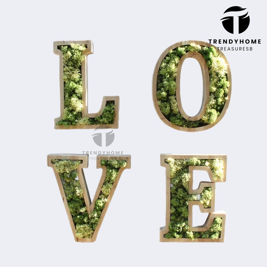 Glowing Handmade Moss Letters,large Moss Letters,preserved Moss Letters ...