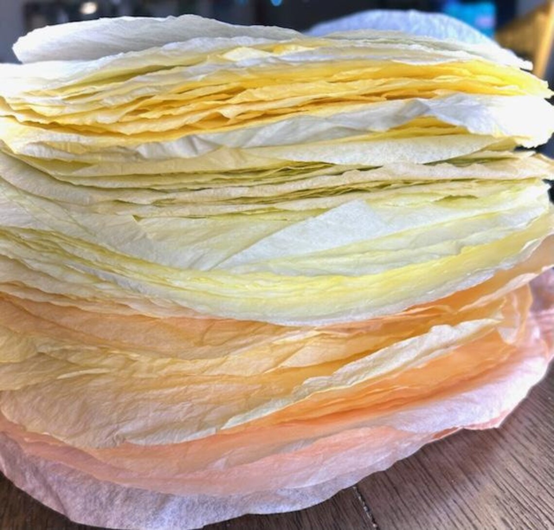 Forty (40) Hand-dyed Coffee Filters| Flowers|wedding|crafts|scrapbook ...