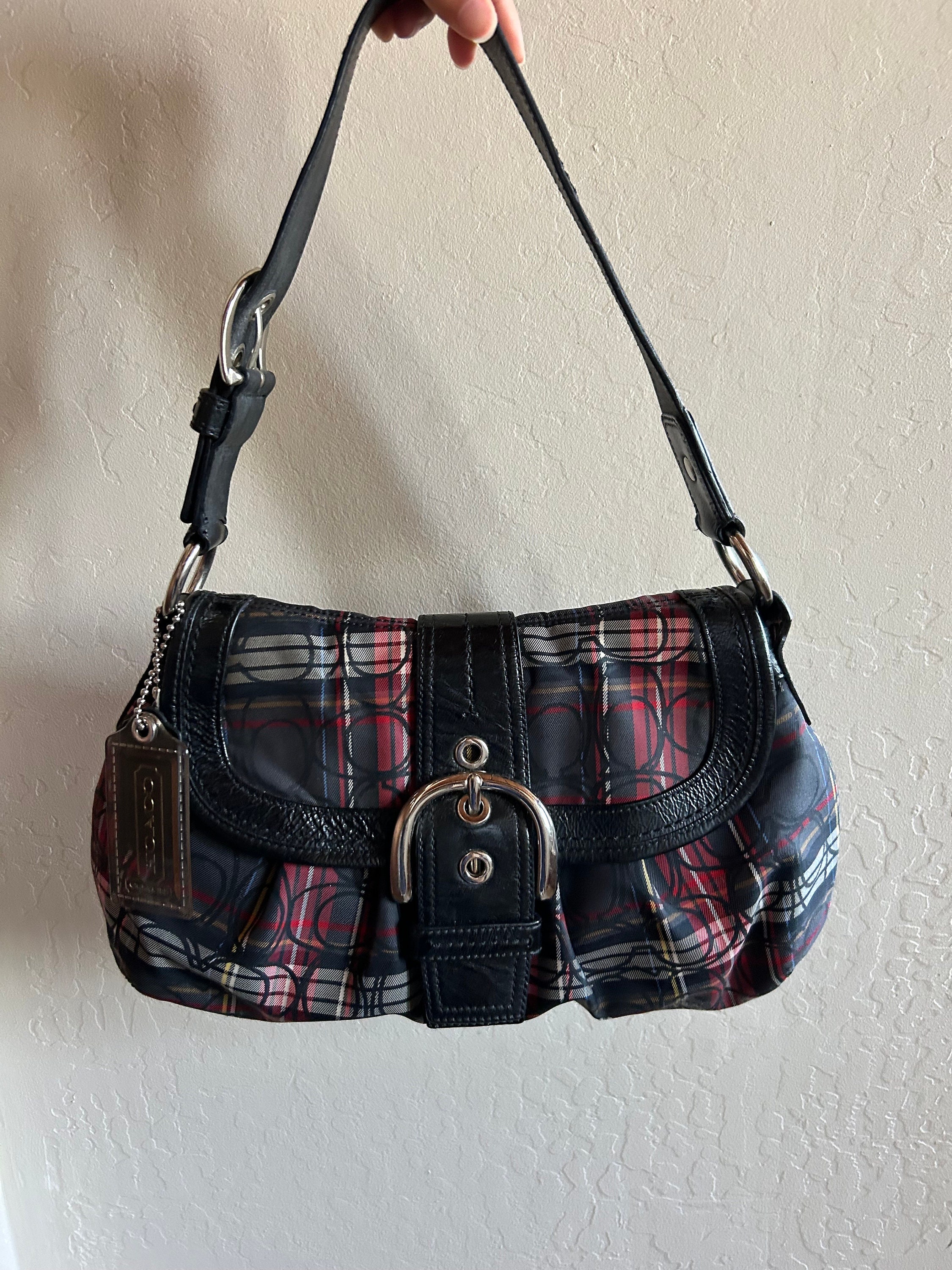 Vintage Coach Plaid Bag - Etsy