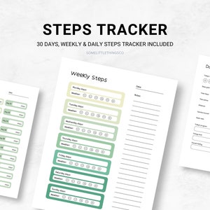 Steps Tracker Printable & Fillable PDF, Activity Tracker, Workout ...