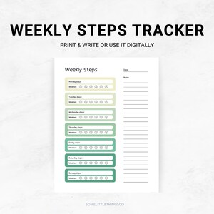 Steps Tracker Printable & Fillable PDF, Activity Tracker, Workout ...