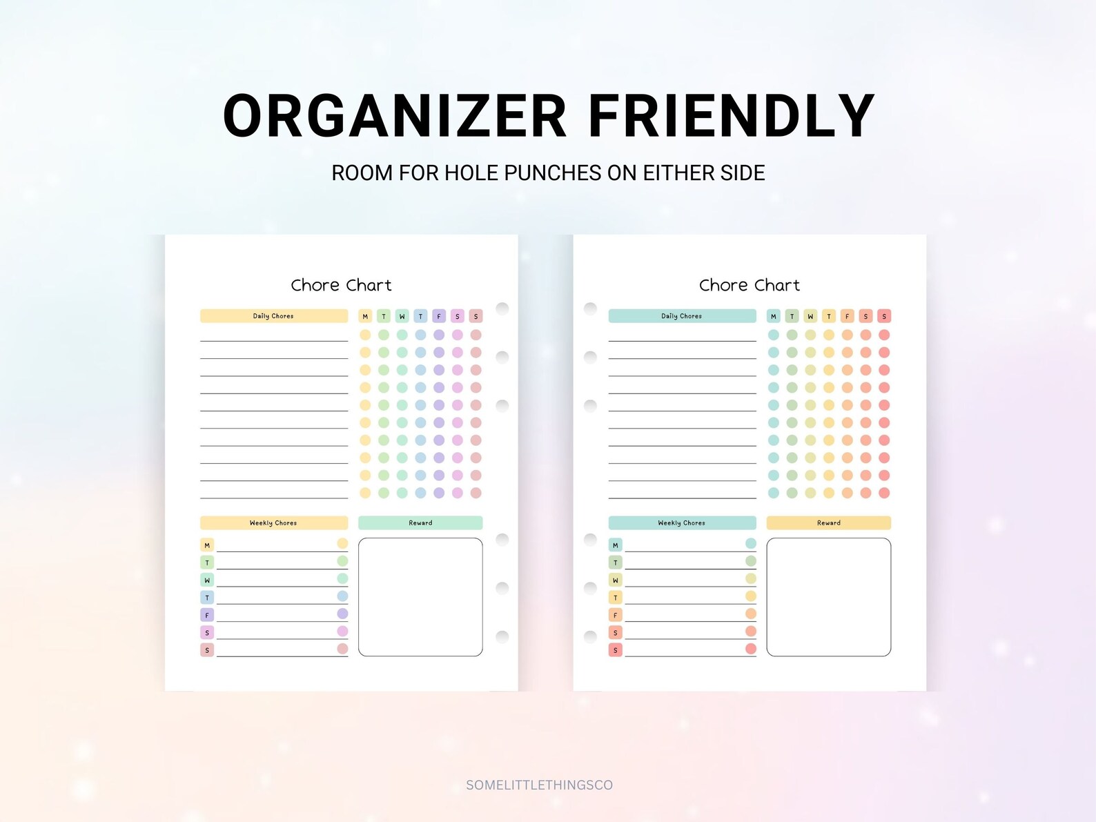 Chore Chart for Kids, Printable & Fillable PDF, Daily Weekly ...