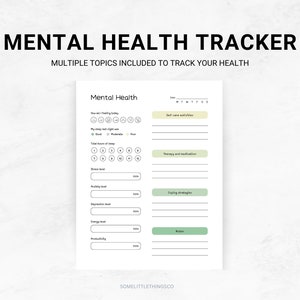 Mental Health Tracker Template, Mental Health Journal, Trauma Journal ...