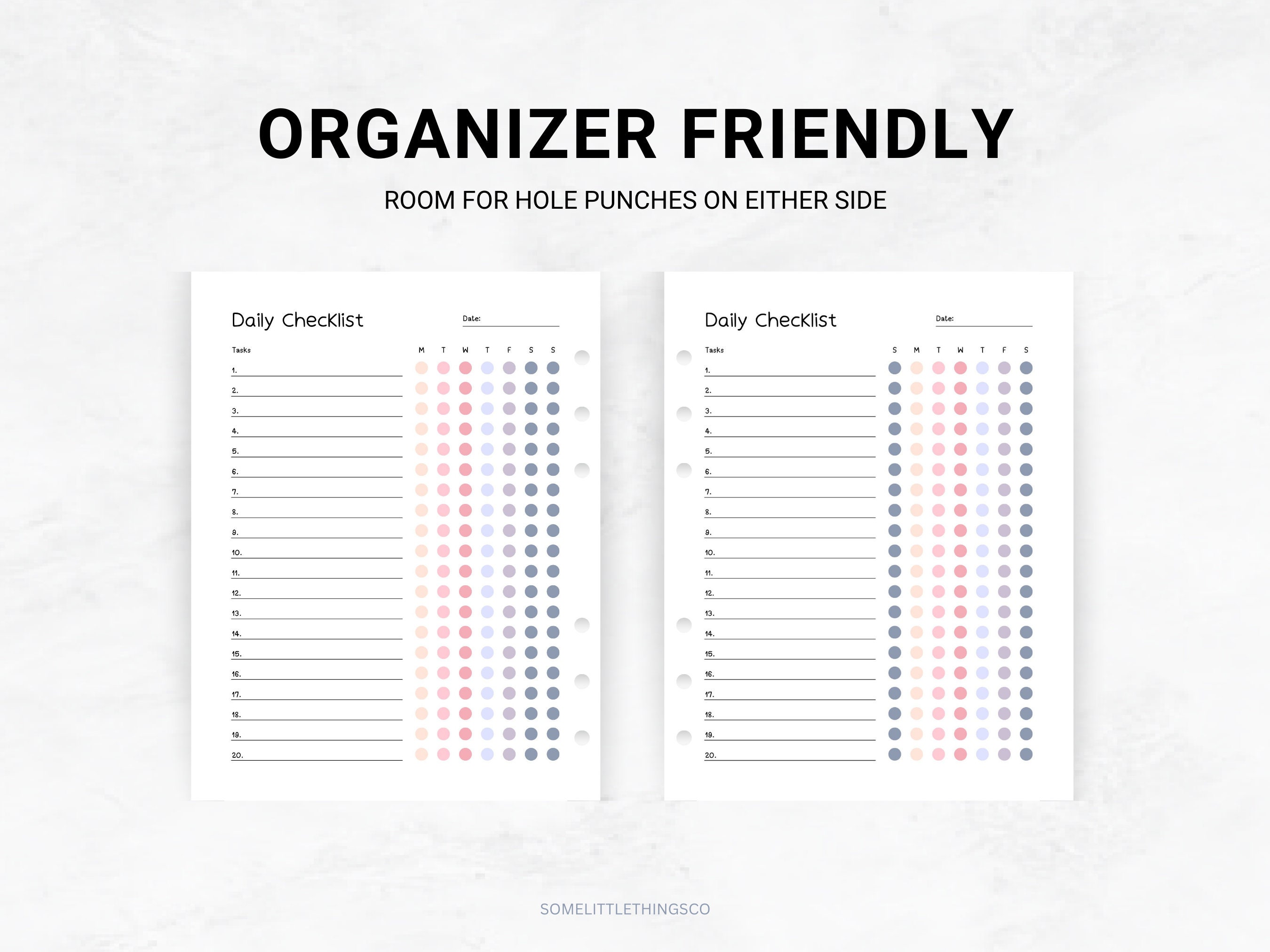 Daily Checklist Printable & Fillable Template, Weekly to Do List ...