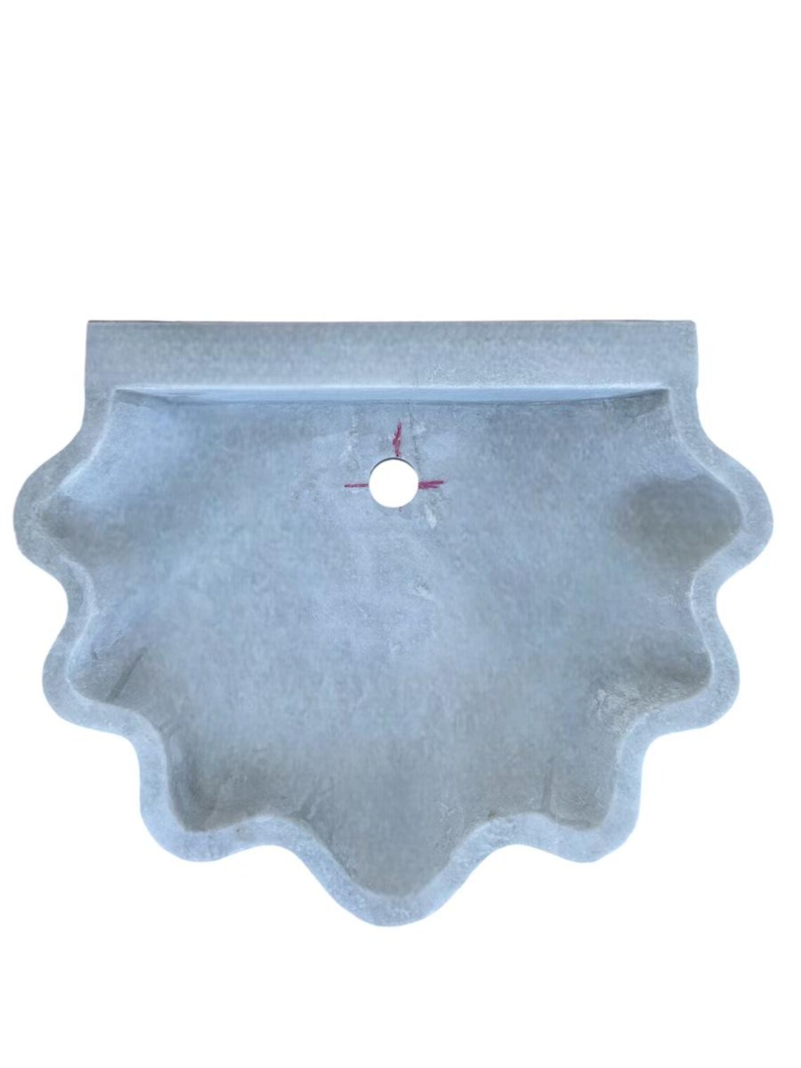 Marble Scallop Wall Mount Sink Handmade Marble Bathroom Vanity Wash ...