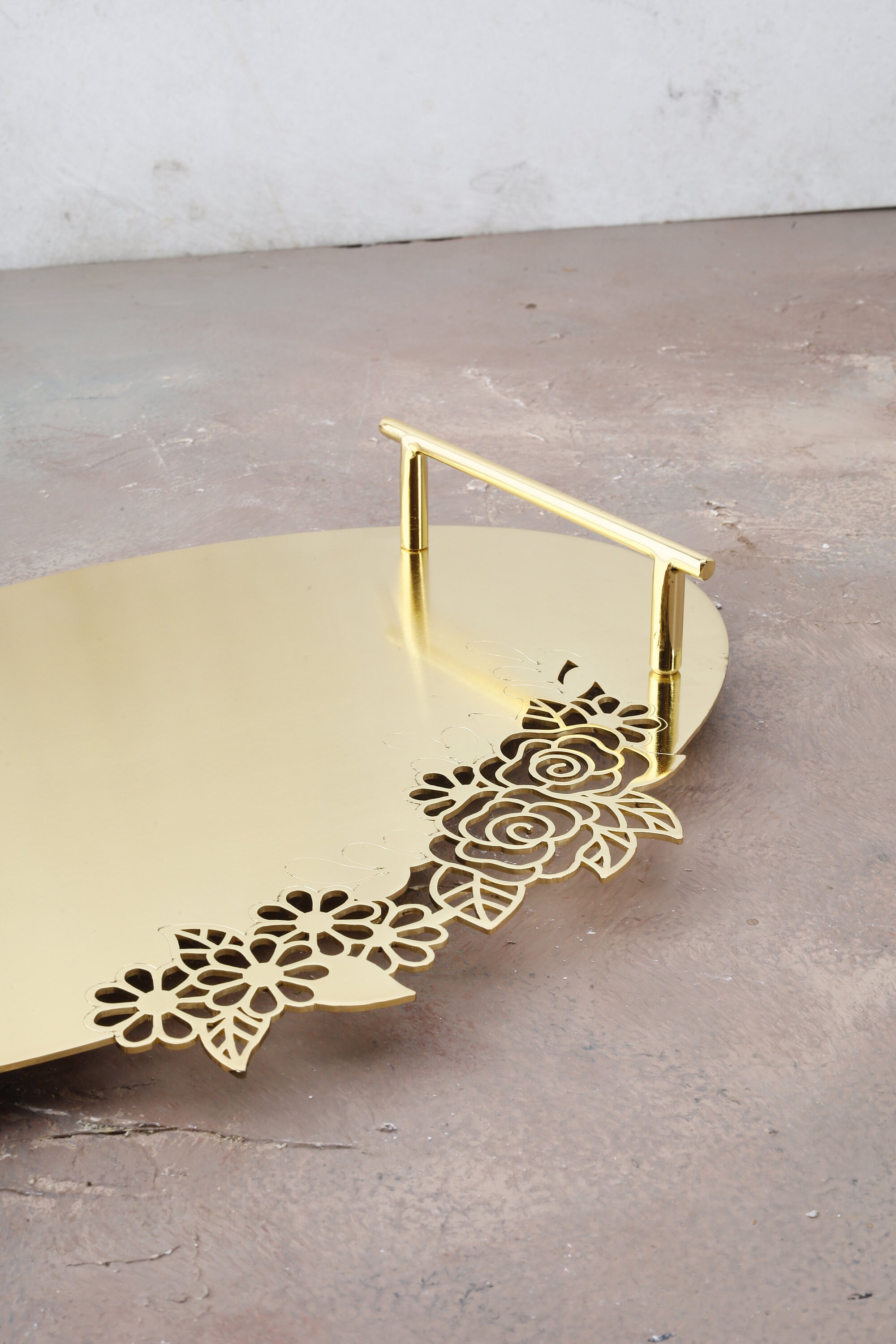 Metal Serving Tray With Handles Decorative Ottoman Style Tray for ...