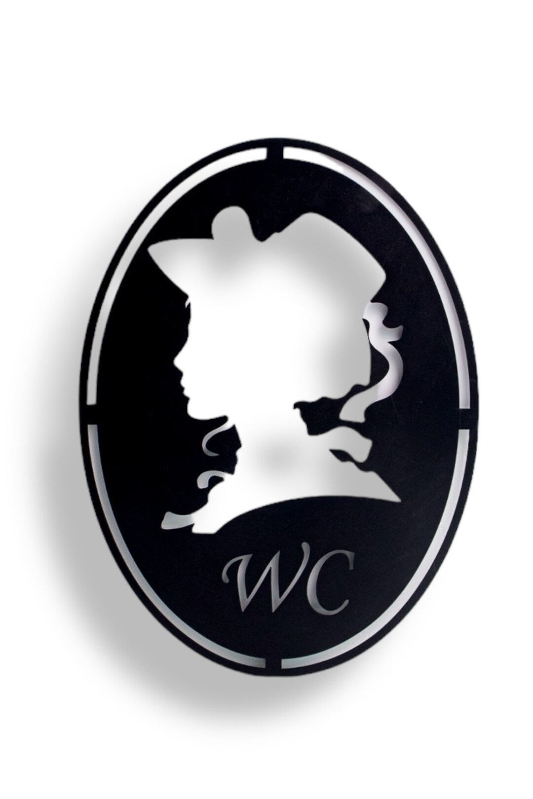 Metal WC Door Sign Silhouette Design Toilet Plaque Stylish Restroom ...