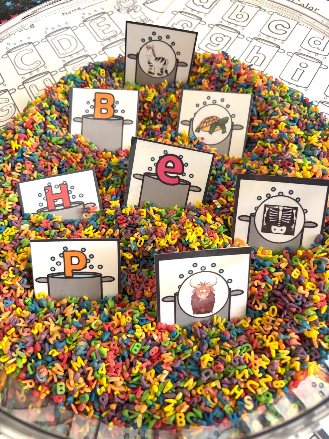 Alphabet Soup Letter Recognition Activity | Sensory Bin (PDF Download ...