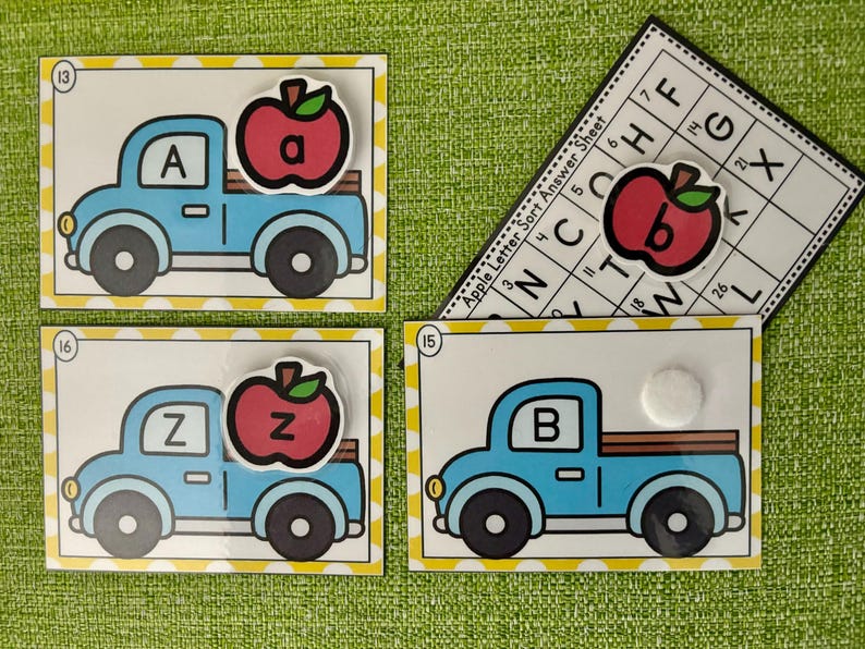 Apple Letter Sort Task Box: ABC Recognition Game (PDF) - Etsy
