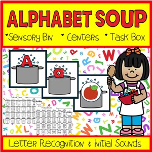 Alphabet Soup Letter Recognition Activity | Sensory Bin (PDF Download ...