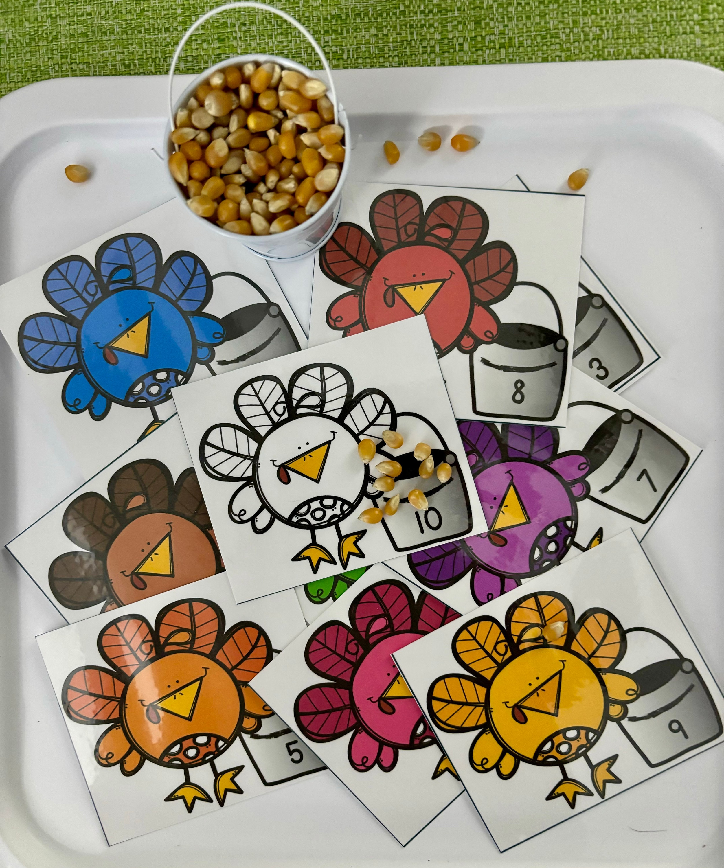 Feed the Turkey Game | Counting Recipe Cards | Sorting Math | Fall ...