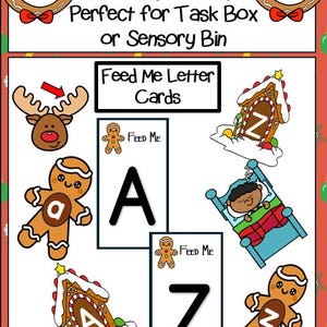 Feed Me Letters Gingerbread Sensory Bin Alphabet Recognition Activity ...
