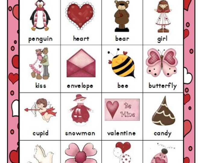 Valentine Heart Bingo Printable Teacher Resource Literacy Center - Etsy