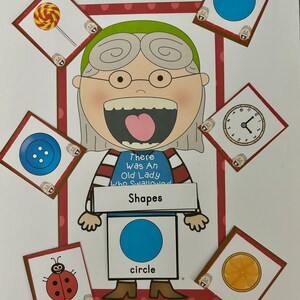 There Was an Old Lady Who Swallowed Shapes Recognition Sorting Fun - Etsy