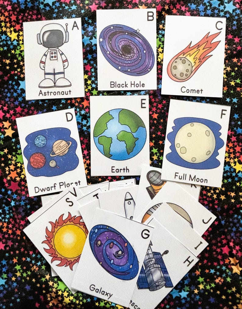 A to Z SPACE Flashcards | Outer Space | Planets |kindergarten ...