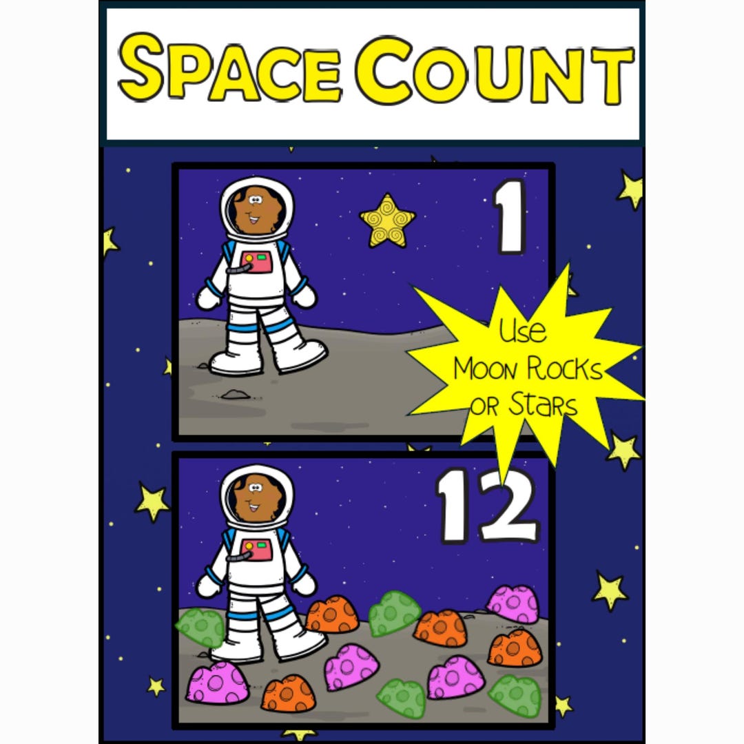 SPACE COUNTING | Math Center Activity | Kindergarten | Preschool ...