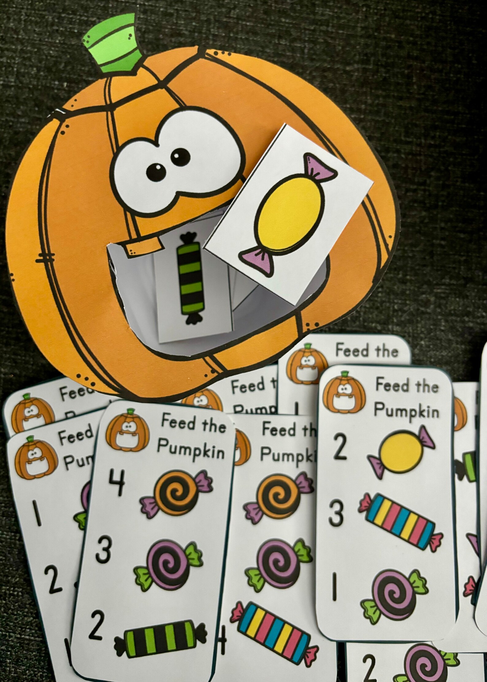 Feed the Pumpkin Task Box Center Beginning Sound & Counting up to 10 ...