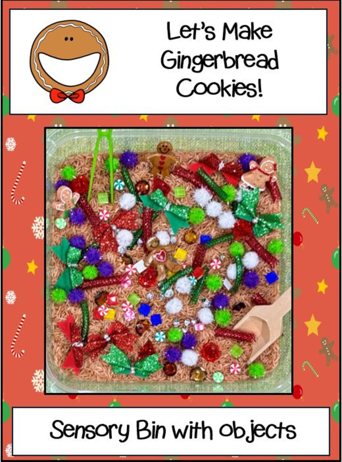 Feed Me Recipe Cards Making Gingerbread Cookies Sensory Bin Pattern ...