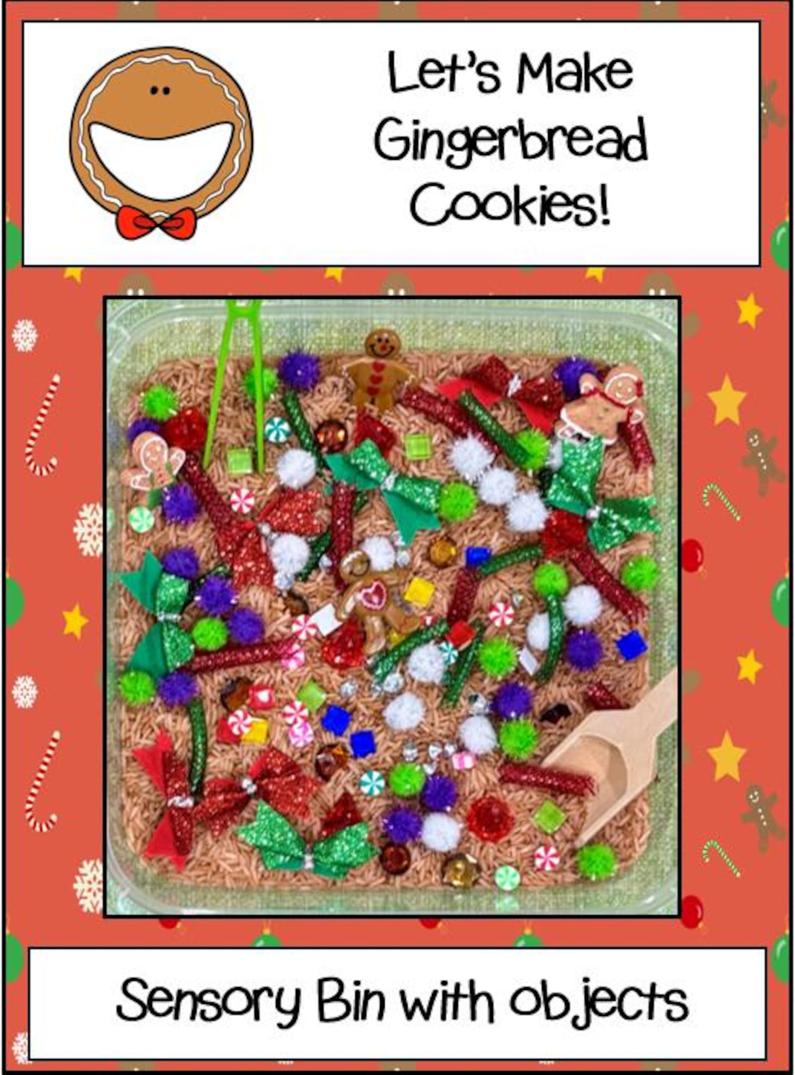 Feed Me Recipe Cards Making Gingerbread Cookies Sensory Bin Pattern ...