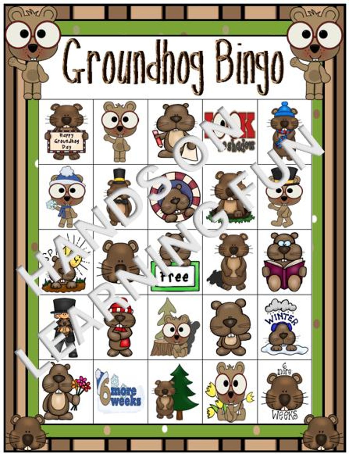 Groundhog Day Bingo, 12 Printable Groundhog Day Bingo Cards, Groundhog ...