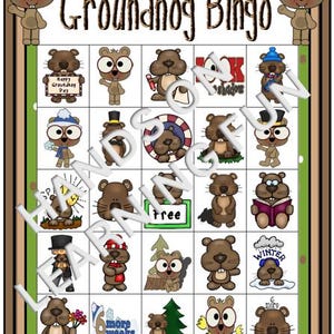 Groundhog Day Bingo, 12 Printable Groundhog Day Bingo Cards, Groundhog ...