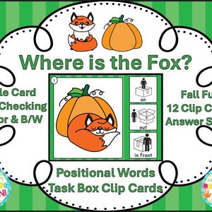 Where's the Fox? Learning Preposition Positional Word Fall Task Box ...